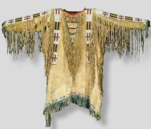Men Native American Western Style Warrior Scalp Suede Leather Shirt ...