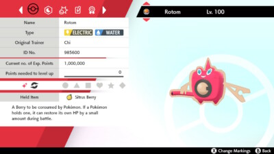Pokemon Sword/Shield 6IV ULTRA SHINY ROTOM Wash *Ranked Battle Ready ...