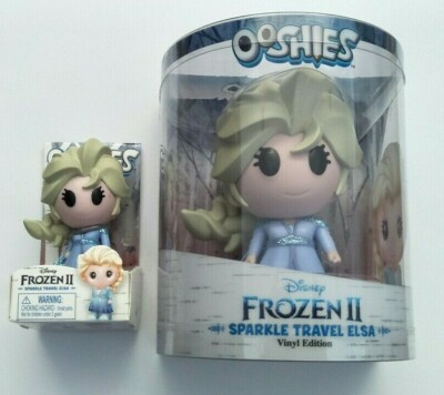 NEW DISNEY FROZEN 2 VINYL EDITION OOSHIES ~ SPARKLE TRAVEL ELSA + MINI ...