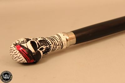 Vinatge Antique Pirates Handle Walking Stick Walking Cane Head Bone ...