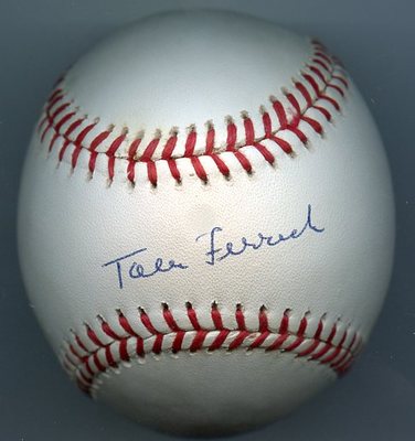 TOM FERRICK Single-Signed Baseball 1950 Yankees PSA/DNA Authenticated ...