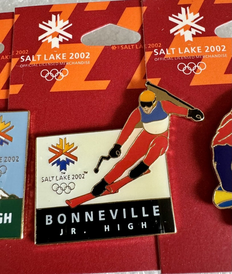 2002 SLC Salt Lake City Olympic Games Pin LOT ~ Bonneville Junior High ...