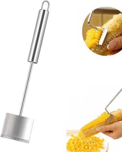 2x Corn Peeler Stainless Steel Corn Cob Stripping Tool w/Hook Long ...