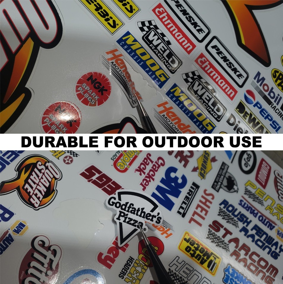 WHITE VINYL RACING Sticker SHEET 104 RAT ROD-R/C MODEL Die-cut 1/12-1/ ...