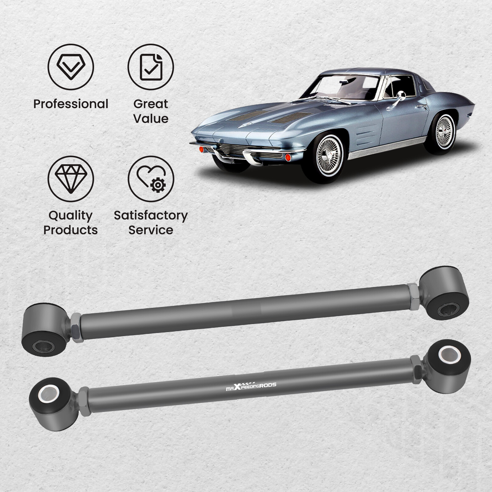 Adjustable Rear Strut Rods Bar Kit for 1963-1979 Chevrolet Corvette ...