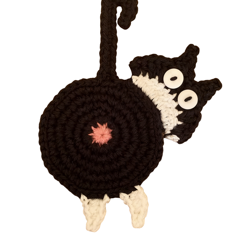 Cute Cat Butt Coasters Non-Slip Mug Coaster Crochet Drink Mat Home ...