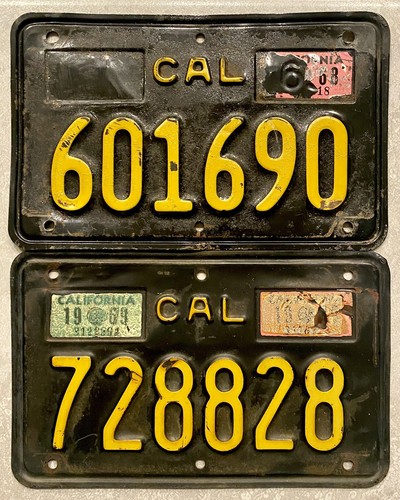 1969 Lot of 2 CALIFORNIA Motorcycle LICENSE PLATES | eBay