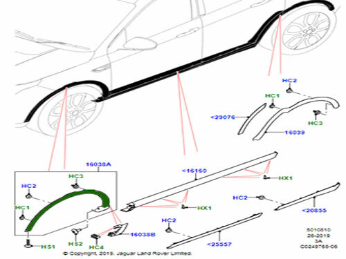 GENUINE LAND ROVER FRONT WHEELARCH MOULDING DISCOVERY SPORT 15 ON RH ...