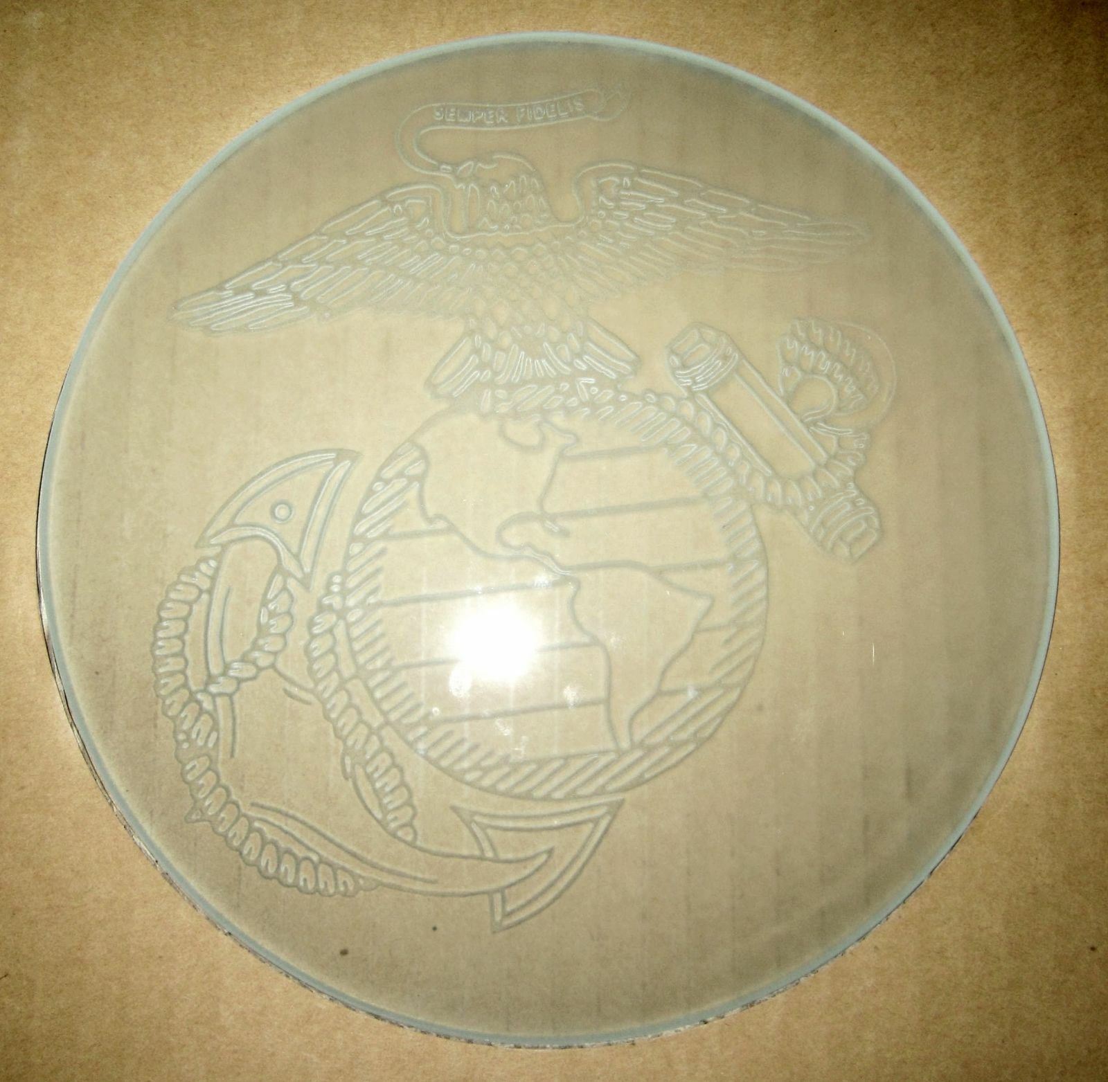 Vintage USMC MARINE CORPS Replacement 8-1/8" dia frosted glass shade ...