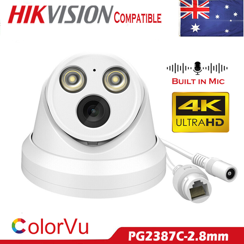 4K 8MP Hikvision Compatible Plug&Play IP Camera 24/7 Full Color Image ...