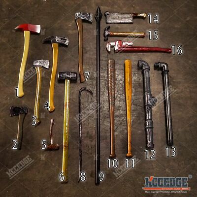 HALLOWEEN FOAM TOYS Cleaver Axe Bat Pipe Wrench Crowbar Hammer Prop ...