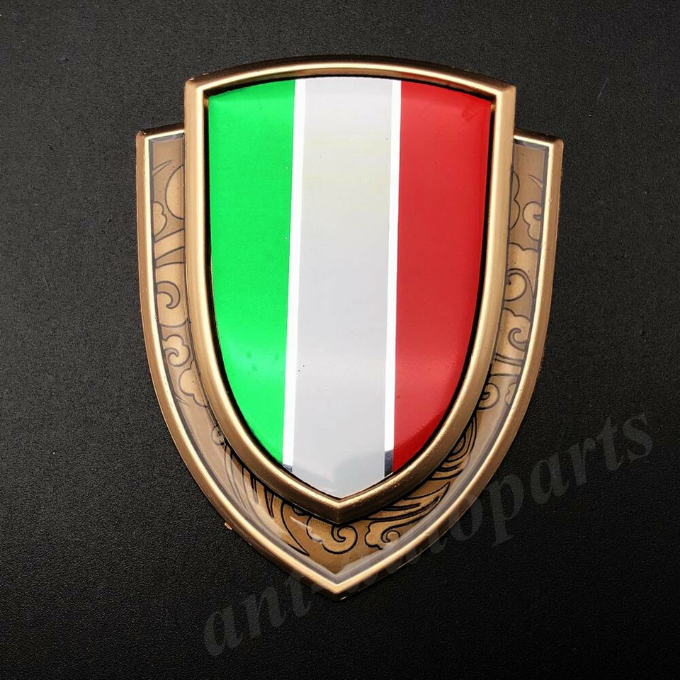 3D Metal Italy Italian Flag Car Trunk Window Side Emblem Badge Decal ...