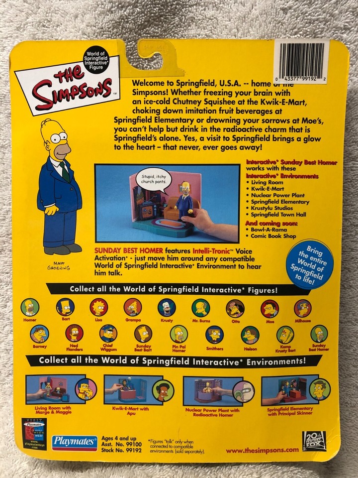 SUNDAY BEST HOMER Simpsons world of Springfield figure wos series 1 ...