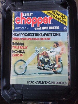 STREET CHOPPER DEC 1973 BASIC HARLEY ENGINE REBUILD INDIAN CYCLE RALLY ...
