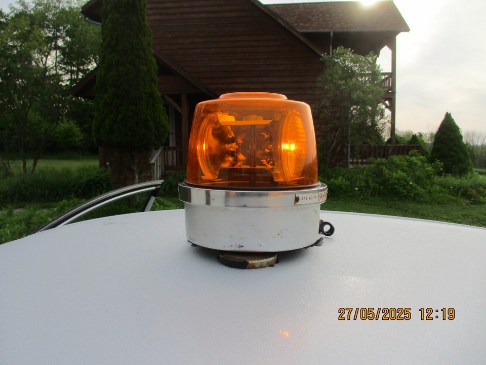 YANKEE NO351 VINTAGE AMBER BEACON FLASHING EMERGENCY ROTATING LIGHT ...
