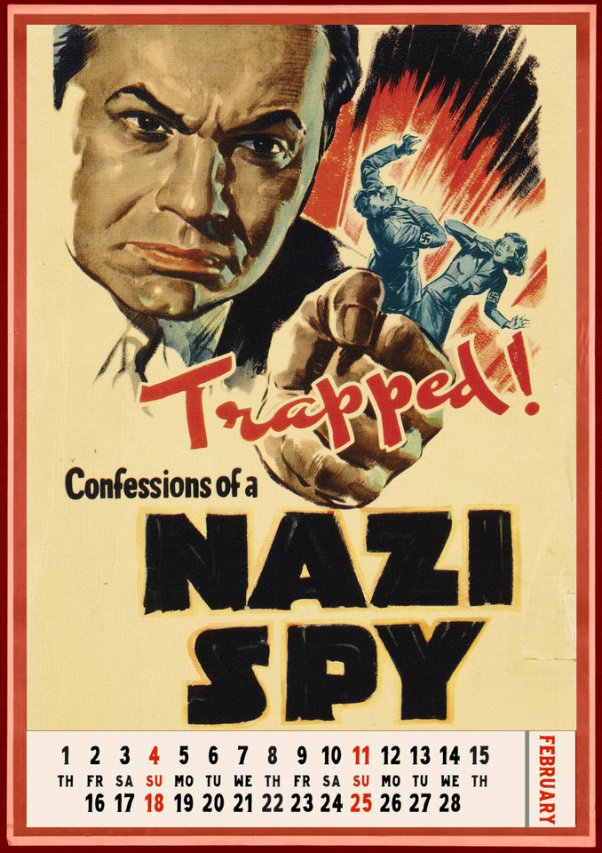 2025 Wall Calendar (12 pgs) Noir Spy Detective Action Vintage Trash ...