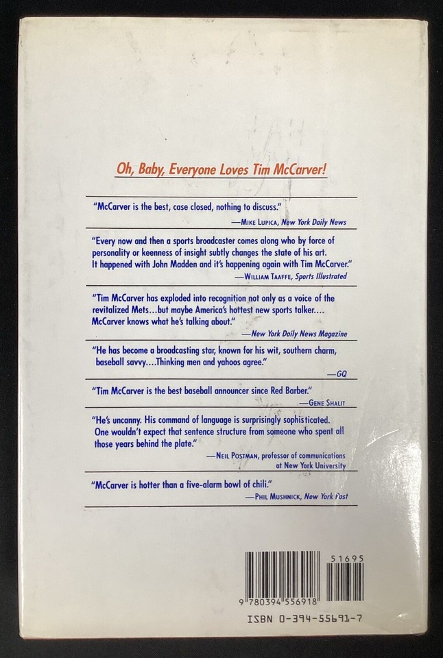 Tim McCarver Book Oh Baby I Love It NY Mets Broadcaster HOF HCB ...