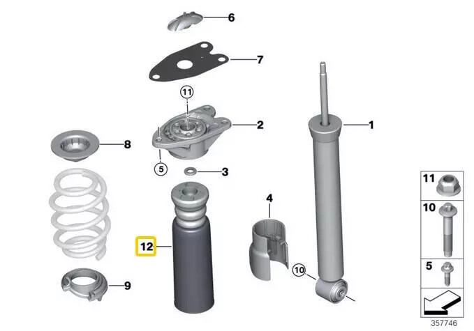 Rear Suspension Strut Bumper for BMW F48 X1 33536857468 | eBay