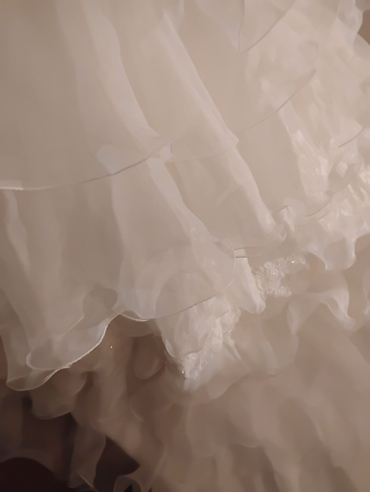 Wedding Dress White Train Lace Karelina Sposa Sz 8 Lace White | eBay