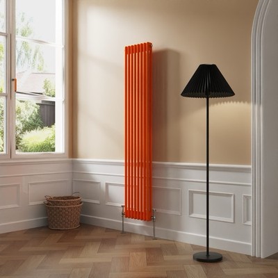 GLO Bright Orange Column Radiator Vertical Columns 1800x370mm | eBay UK