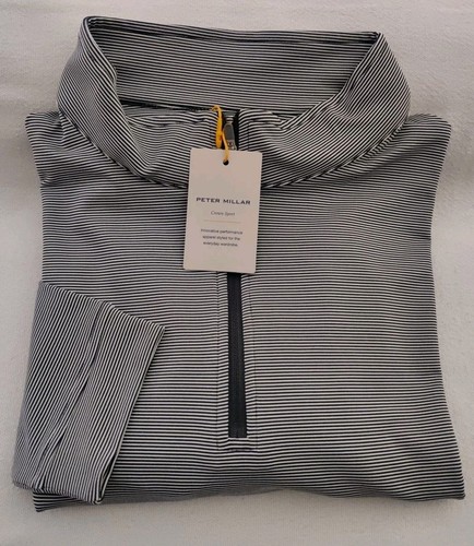 NWT LARGE PETER MILLAR Perth Mini Stripe Performance Pullover MSRP $150 ...