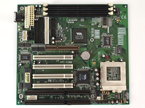 Rare Super Socket 7 SS7 A-Trend ATC-5200, VIA MVP3 , 3 DIMMS, 4 PCI, 2 ...
