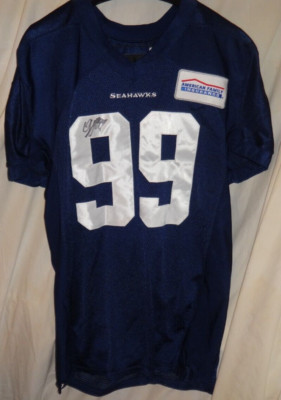 Seattle Seahawks #99 Quinton Jefferson Practice Worn Football Jersey ...