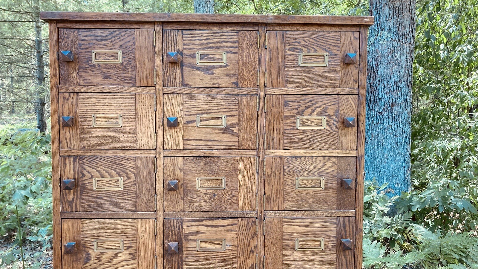 Rare Antique Oak Post Office 33 Door File Cabinet Apothecary Card ...