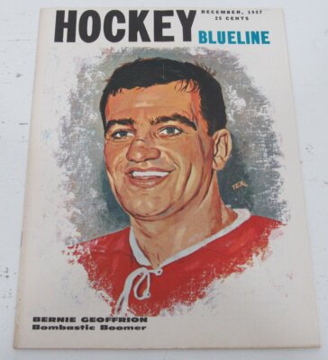Hockey Blueline Magazine, December 1957 Bernie Geoffrion Cover. 143179 ...