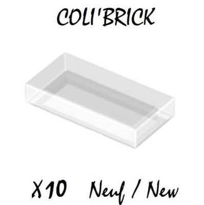 Lego 3069b - 10x Plaque Lisse / Tile 1x2 - Trans Clear - 30070 88630 ...