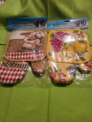 Oven Mitt And Pit Holder Combo Assorted "Lot of 2" | eBay