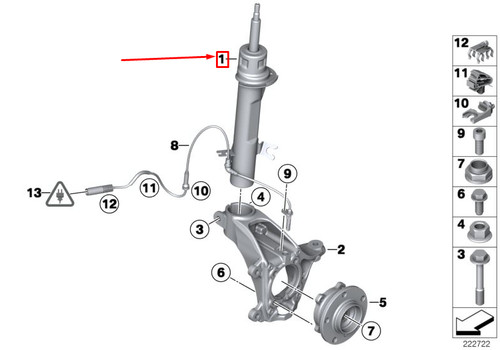 MINI COUNTRYMAN R60 FRONT LEFT SHOCK ABSORBER 9813651 31309813651 NO🇺🇸 ...