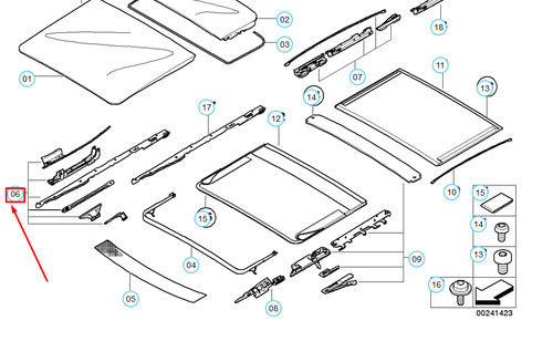 NEW BMW 5 TOURING E61 SUNROOF REPAIR KIT FOR GLASS FRONT 54137118849 ...