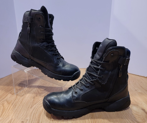 Interceptor Mens Black Leather Lace-Up Tactical Boots Round Toe Size 12 ...