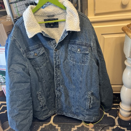 Men’s Sherpa-lined Size 4XL Tall King Size Co. Blue Denim jean Jacket ...