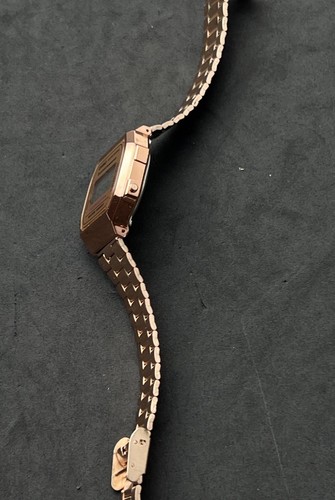 Vintage New CASIO A168 Men’s 36mm Digital Watch Rose Gold Plated Case ...