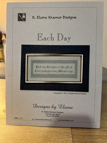 K. Elaine Kramer Designs EACH DAY Cross Stitch Pattern | eBay
