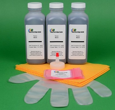 Lexmark E240n E240t E332n E332tn 3-Toner Refill Kit with Chips. 540gr ...