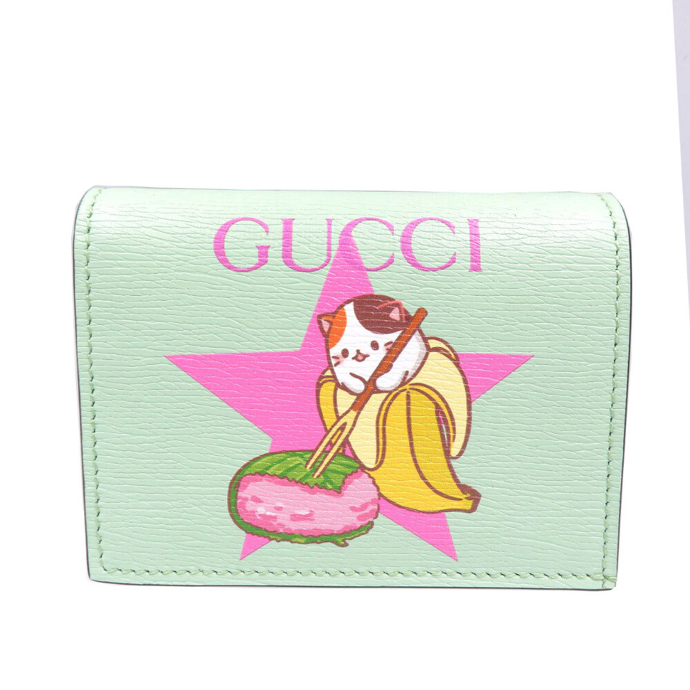Gucci Bananya Sakuramochi 701009 Leather Gold Metal Fittings Emerald ...