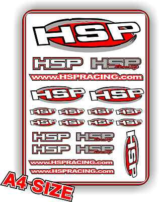 HSP RC CAR STICKER SET 1/10 1/8 RC CAR SIZE A4 DECAL SHEET BNIP HSP ...