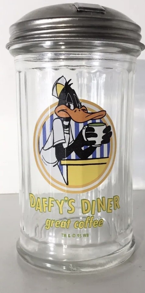 Daffy Duck Diner Sugar Glass Jar Warner Brothers Great Coffee Vintage ...