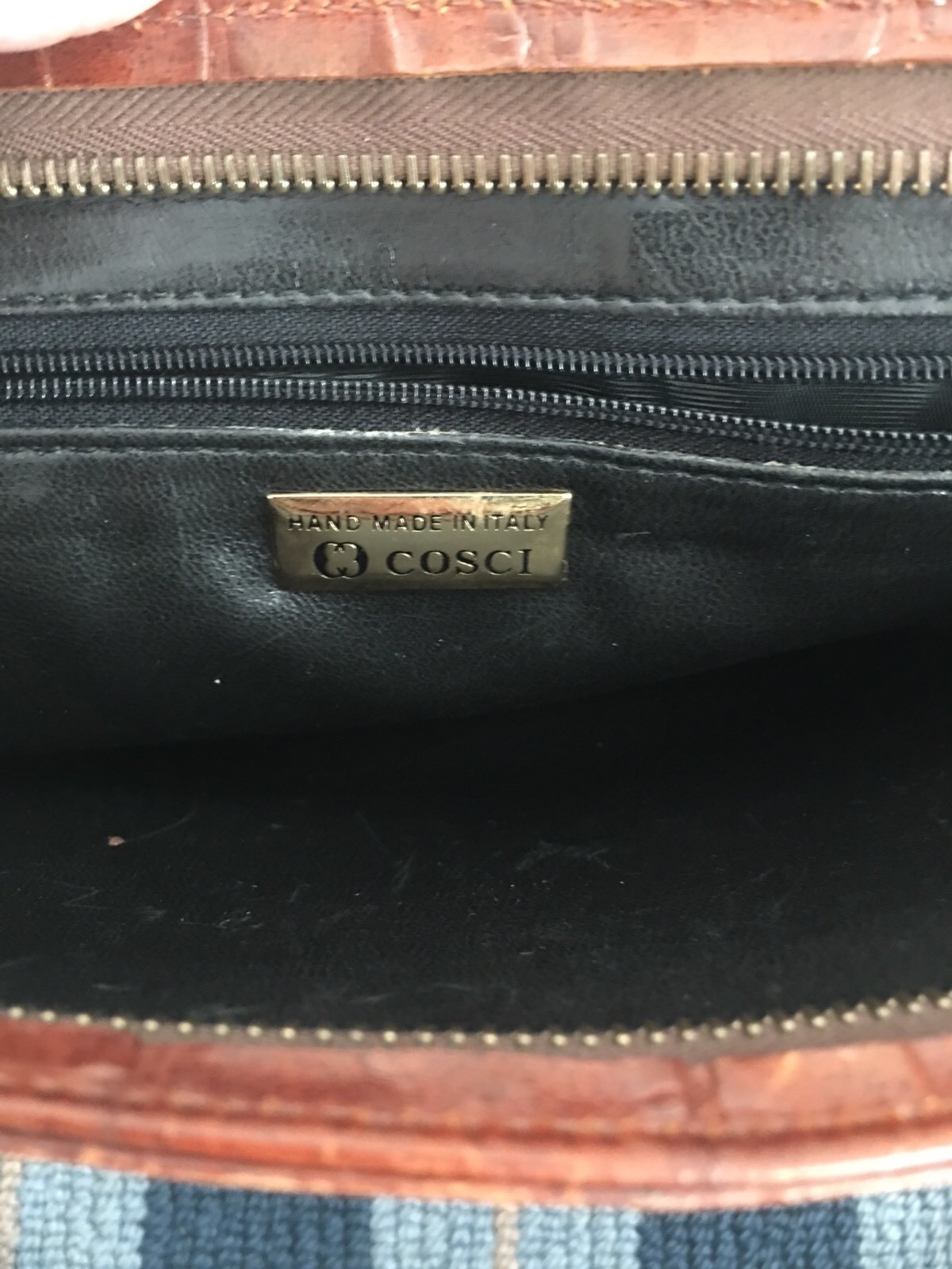 Vintage 80’s Cosci Brown Crocodile Embossed Leather Handbag Purse | eBay