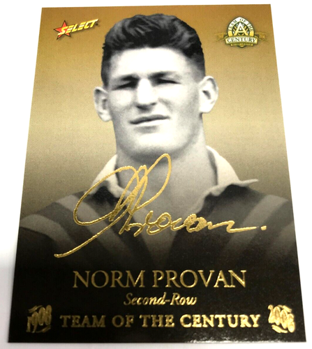 2008 NRL CENTENARY TEAM OF THE CENTURY FOIL SIGNATURE CARD TCFS11 NORM ...