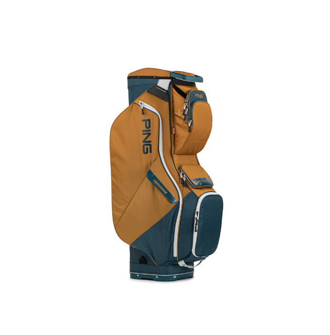 New Ping Traverse 214 Buck Tan/Dark Sea/Platinum 14-Way Cart Bag