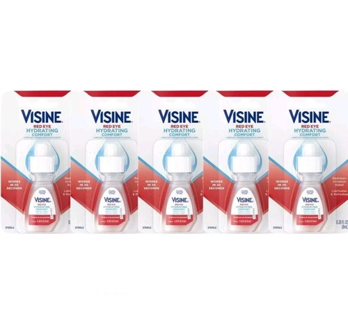 6 Pack Visine Red Eye HYDRATING COMFORT Eye Drops .28 Fl Oz Ea. EXP 4/ ...