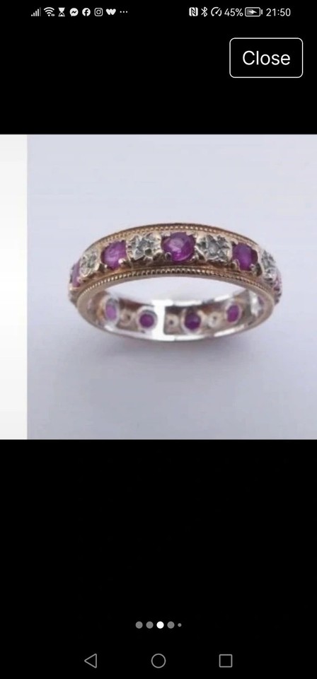 Gold Ruby Diamond Ring | eBay UK
