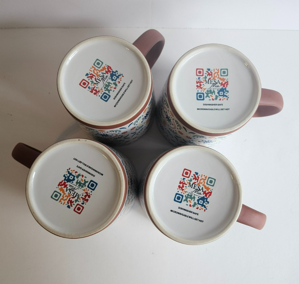 Mesa Mia CHAPALA by Jenny Martinez Mexican Style Stoneware Coffee Mugs ...