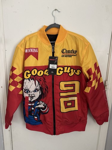 Reason X Chucky Good Guys Men’s Varsity Bomber Racing Red Jacket Size ...