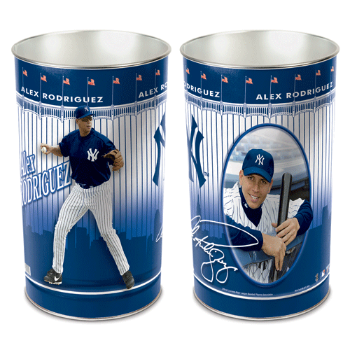 ALEX RODRIGUEZ ~ New York Yankees 15 Inch Wastebasket Trash Can ~ New ...