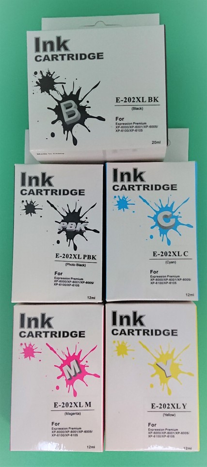 202XL Set Compatible Inks For Epson XP-6000 XP6001 XP-6005 XP-6100 XP ...